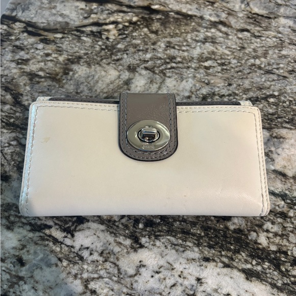 Coach | Bags | Coach Cream And Gray Wallet | Poshmark